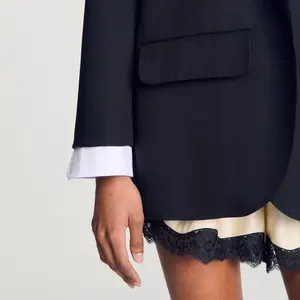 Sandro Mixed-material Satin Jacket