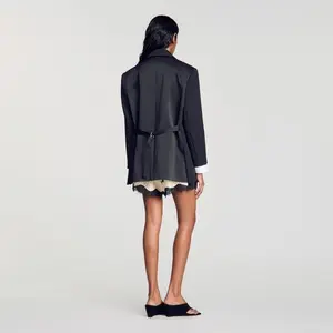 Sandro Mixed-material Satin Jacket