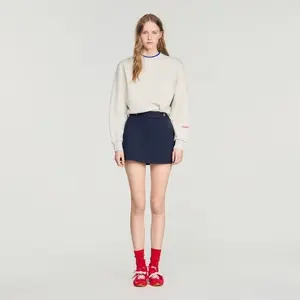 Sandro Striped Wool Skort