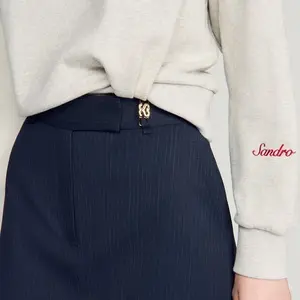 Sandro Striped Wool Skort