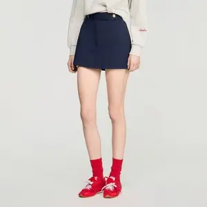 Sandro Striped Wool Skort