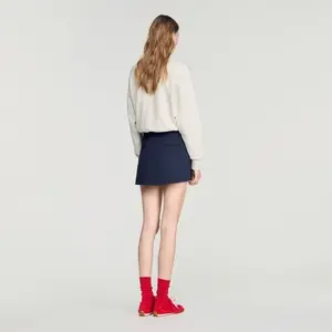 Sandro Striped Wool Skort