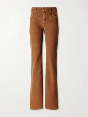 Stella McCartney Cotton Corduroy Flared Trousers - Brown