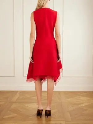 Alexander McQueen Lace-trimmed Midi Dress