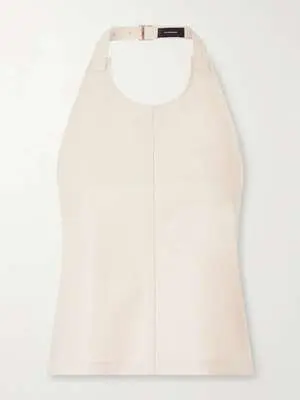 Wardrobe.NYC Cotton-blend Halterneck Top - Blush