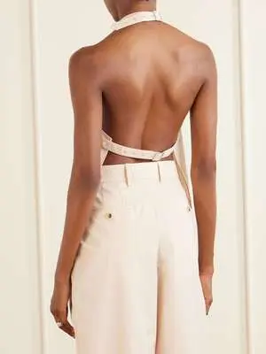 Wardrobe.NYC Cotton-blend Halterneck Top