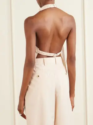 Wardrobe.NYC Cotton-blend Halterneck Top