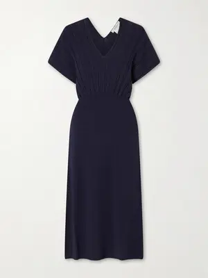 Max Mara Woven Midi Dress - Blue