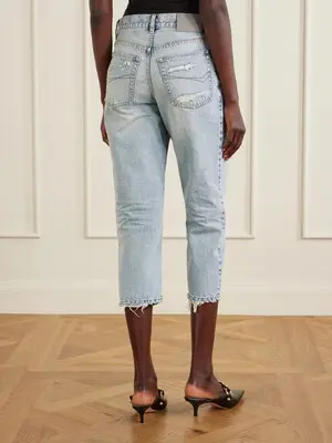 Balenciaga Jackie Mid-rise Straight-leg Capri Jeans - Blue