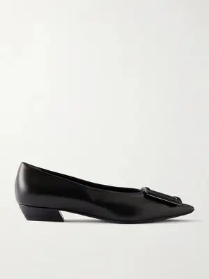 ROGER VIVIER Viv In The City" Leather Ballet Flats - Black