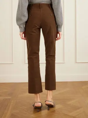 Brunello Cucinelli Cropped Cotton-blend Flared Pants