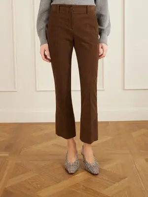 Brunello Cucinelli Cropped Cotton-blend Flared Pants