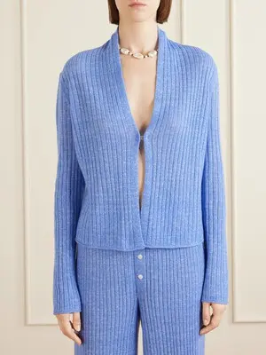 Guest In Residence Stealth Ribbed Cardigan - Blue