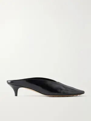 Bottega Veneta Vesta Leather Mules - Black
