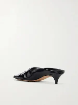 Bottega Veneta Vesta Leather Mules - Black