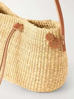 Muuñ Nina Raffia Shoulder Bag - Neutral