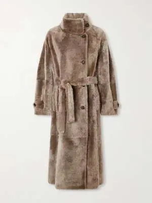 Brunello Cucinelli Belted Shearling Coat