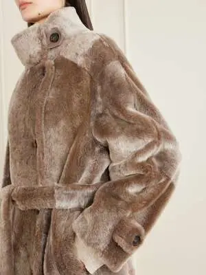 Brunello Cucinelli Belted Shearling Coat