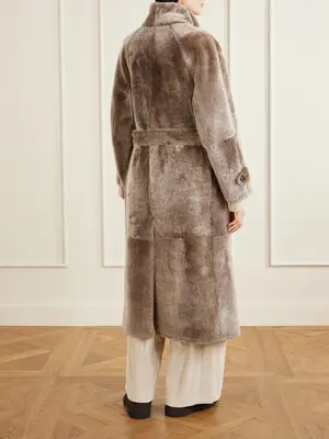 Brunello Cucinelli Belted Shearling Coat