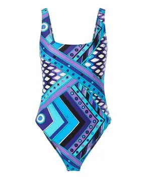 Emilio Pucci Printed One-Piece Swimsuit Turquoise
