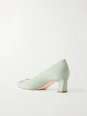 ROGER VIVIER Belle Vivier Trompette 45 Suede Pumps - Green