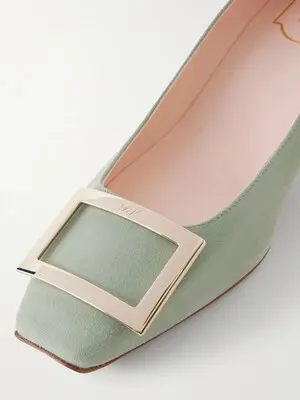 ROGER VIVIER Belle Vivier Trompette 45 Suede Pumps - Green