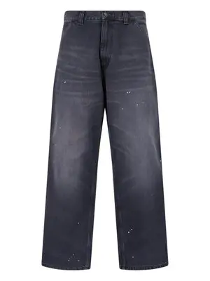 Carhartt Work In Progress Wide Leg Jeans With Single Knee Detailing - Black