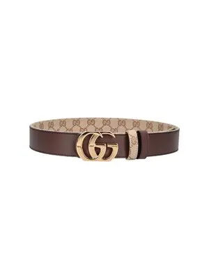 Gucci Reversible Gg Marmont Belt - Beige