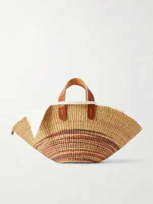 Muuñ Pacha Striped Raffia Tote