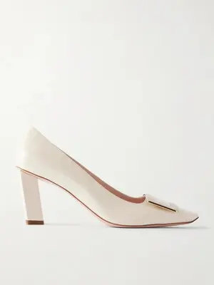 ROGER VIVIER Belle Vivier 75 Buckled Patent Leather Pumps - Neutrals