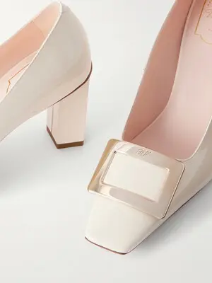 ROGER VIVIER Belle Vivier 75 Buckled Patent Leather Pumps