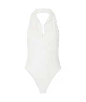 Lisa Marie Fernandez Floral-jacquard One-piece Swimsuit - White