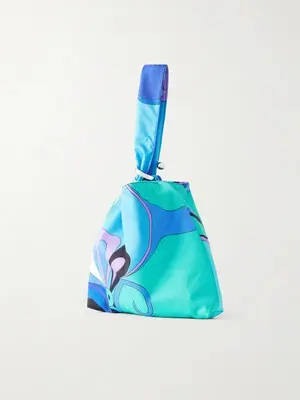 Emilio Pucci Emilio Printed Silk Twill Clutch Bag - Blue