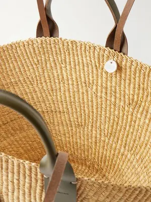 Muuñ Sophie Raffia Tote With Leather Trim - Neutrals
