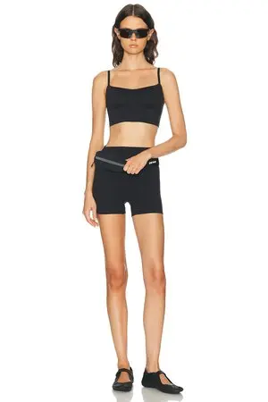 NIKESKIMS Matte Cami Long Line Bra In Chocolate - Obsidian