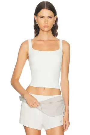 NIKESKIMS Matte Square Neck Tank Top - Obsidian