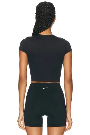 NIKESKIMS Nike X Skims Matte Corset Short Sleeve Crop Top - Obsidian