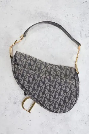 Dior Trotter Oblique Saddle Bag - Blue