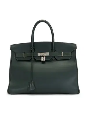 Hermès Swift Birkin 35 Handbag In Blue - Vert Anglais