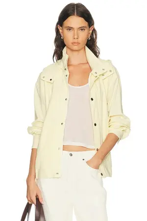 FRAME The Seersucker Track Jacket In Yellow - Lemon Multi
