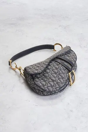 Dior Trotter Oblique Saddle Bag - Blue