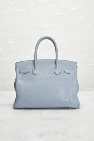 Hermès Birkin 30 Handbag In Togo Leather - Blue Lin
