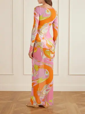 Emilio Pucci Printed Tulle Maxi Dress - Multi