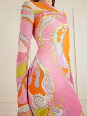 Emilio Pucci Printed Tulle Maxi Dress - Multi