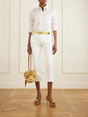 AQUAZZURA Birdsong 75 Raffia Mules - Brown