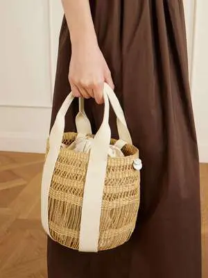 Muuñ Mixy Raffia Bucket Bag - Neutral