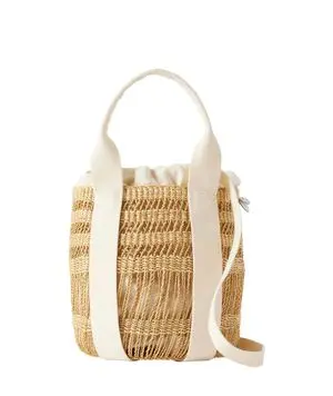 Muuñ Mixy Raffia Bucket Bag - Neutrals
