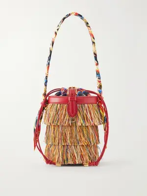 Dolce & Gabbana Capri Fringed Raffia Bucket Bag - Multi