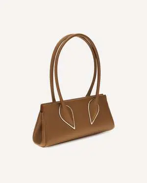 CHRISTIAN LOUBOUTIN Venus Calfskin Leather Shoulder Bag - Brown