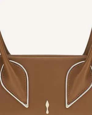 CHRISTIAN LOUBOUTIN Venus Calfskin Leather Shoulder Bag - Brown